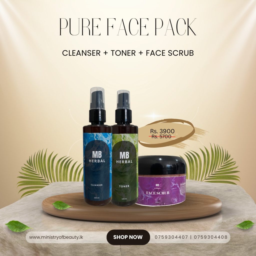 Pure Face Pack (Cleanser + Toner + Face scrub) - Ministry Of Beauty